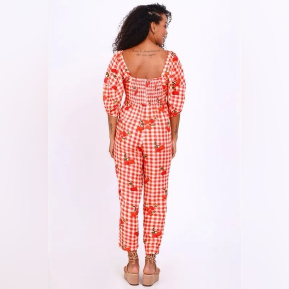 FARM Rio | Pants & Jumpsuits | Farm Rio Cherry Gingham Jumper | Poshmark